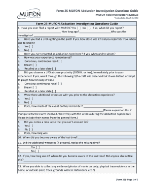 Fillable Online Form 25-MUFON Abduction Investigation Questions Guide ...