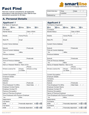 Fillable Online Fact Find Fax Email Print - pdfFiller