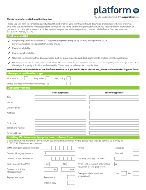 Fillable Online Platform product switch application form Fax Email ...