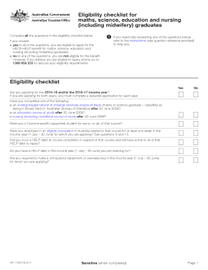 Fillable Online Eligibility checklist for Fax Email Print - pdfFiller