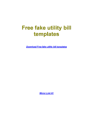 Fillable Online DownloadFree fake utility bill templates Fax Email ...