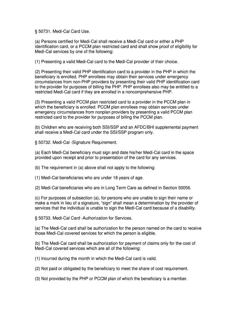 Fillable Online Medi-Cal Card Use Fax Email Print - pdfFiller