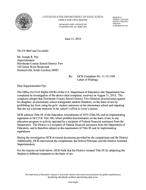 Fillable Online www2 ed Letter of Findings Fax Email Print - pdfFiller