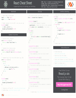 Fillable Online React Cheat Sheet Fax Email Print - pdfFiller