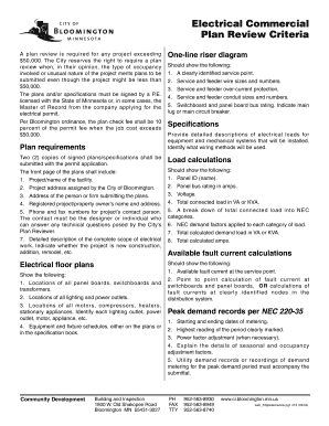Fillable Online Electrical Commercial Plan Review Criteria Fax Email ...