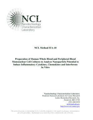 Fillable Online NCL Method ITA-10. Preparation of Human Whole Blood and ...