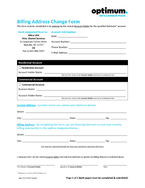 Fillable Online Billing Address Change Form Fax Email Print - pdfFiller