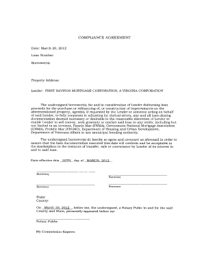 Fillable Online Compliance Agreement Fax Email Print - pdfFiller