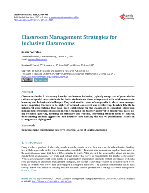 Fillable Online Classroom Management Strategies for Fax Email Print ...