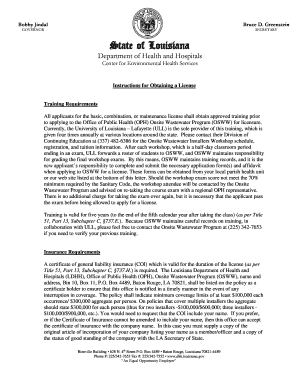 Fillable Online State of Louisiana - Louisiana Department of Health ...
