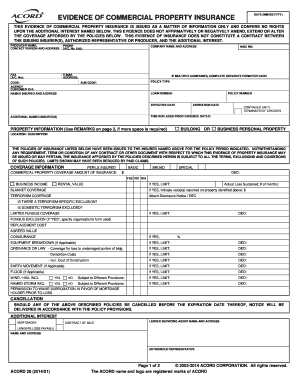 Fillable Online THIS EVIDENCE OF INSURANCE DOES NOT CONSTITUTE A ...