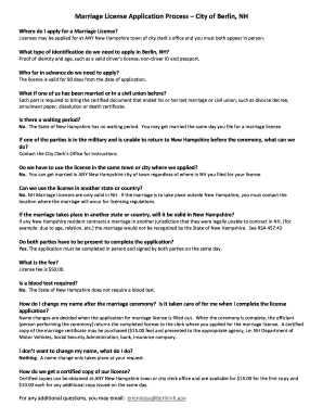 Fillable Online Marriage License Application Process City of Berlin, NH ...