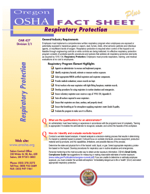 Fillable Online osha oregon Respiratory protection - osha oregon Fax ...