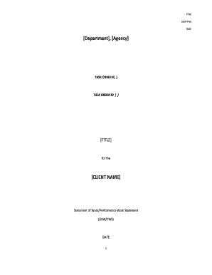 Fillable Online gsa Template for Schedule 70 Statement of Work ...