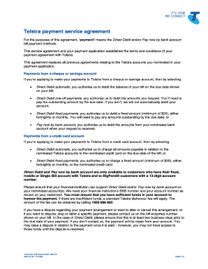 Fillable Online Telstra payment service agreement Fax Email Print ...