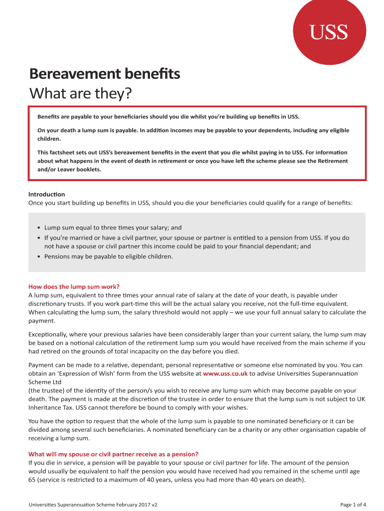 Fillable Online Bereavement benefits Fax Email Print - pdfFiller
