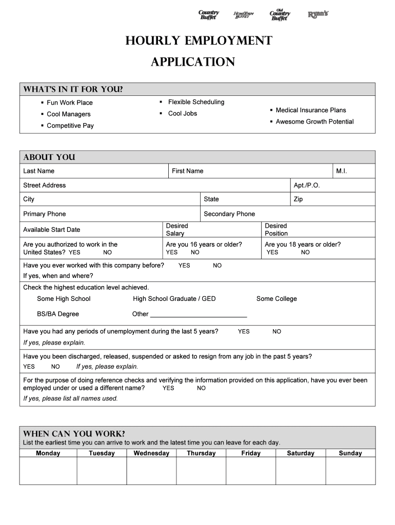 Fillable Online Hourly Employment Fax Email Print - pdfFiller