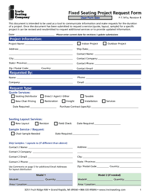 Fillable Online Fixed Seating Project Request Form Fax Email Print ...