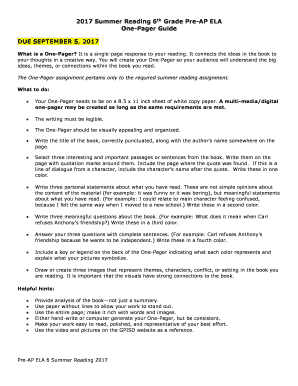 Fillable Online One-Pager Guide Fax Email Print - pdfFiller