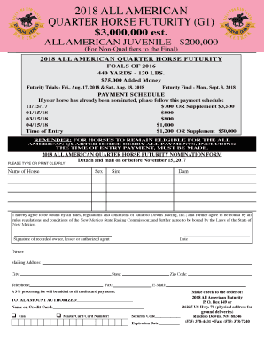Fillable Online QUARTER HORSE FUTURITY (G1) Fax Email Print - pdfFiller