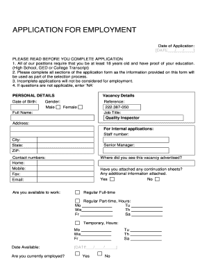 Fillable Online Date of Application: Fax Email Print - pdfFiller