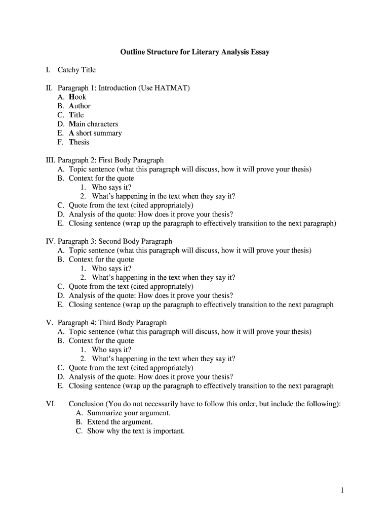 How To Write A Literary Essay Step By Step Pdf Fill Online Printable Fillable Blank PdfFiller