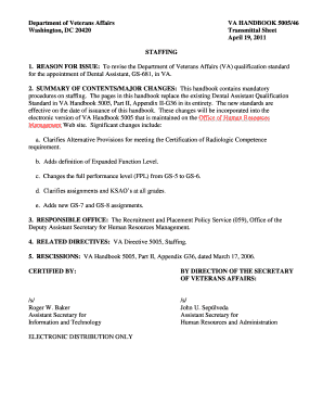 Va Handbook 5005 Staffing - Fill Online, Printable, Fillable, Blank ...