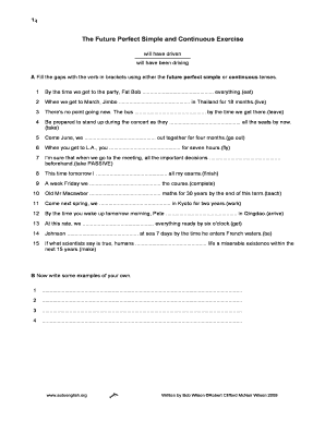Future Perfect Simple Exercises Pdf - Fill Online, Printable, Fillable, Blank | pdfFiller