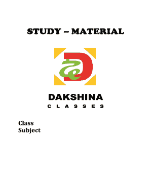 Fillable Online STUDY MATERIAL Fax Email Print - pdfFiller