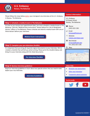 Fillable Online travel state Step 1: Schedule a medical exam in The ...