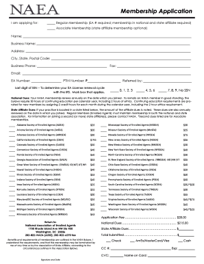 Fillable Online naea Membership Application - NAEA Fax Email Print ...