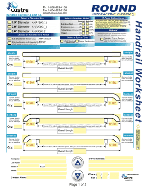 Fillable Online Round Worksheet. Interactive Round handrail e-form ...