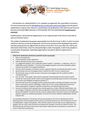 Fillable Online Invitation to stakeholders to submit proposals for ...