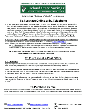 Fillable Online statesavings State Savings - Evidence of Identity ...