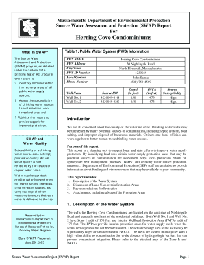 Fillable Online Source Water Assessment and Protection (SWAP) Report ...