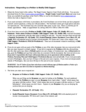 Fillable Online Instructions: Responding to a Petition to Modify Child ...