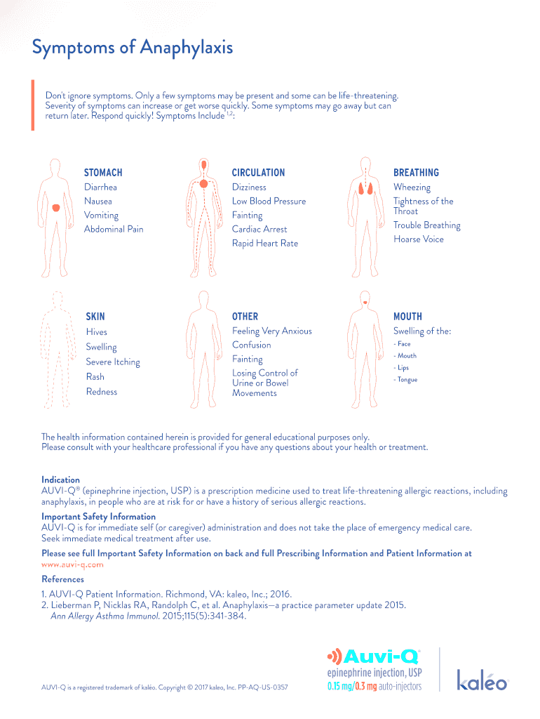 Fillable Online Symptoms of Anaphylaxis Fax Email Print - pdfFiller