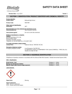 Fillable Online SECTION 1: IDENTIFICATION: PRODUCT IDENTIFIER AND ...