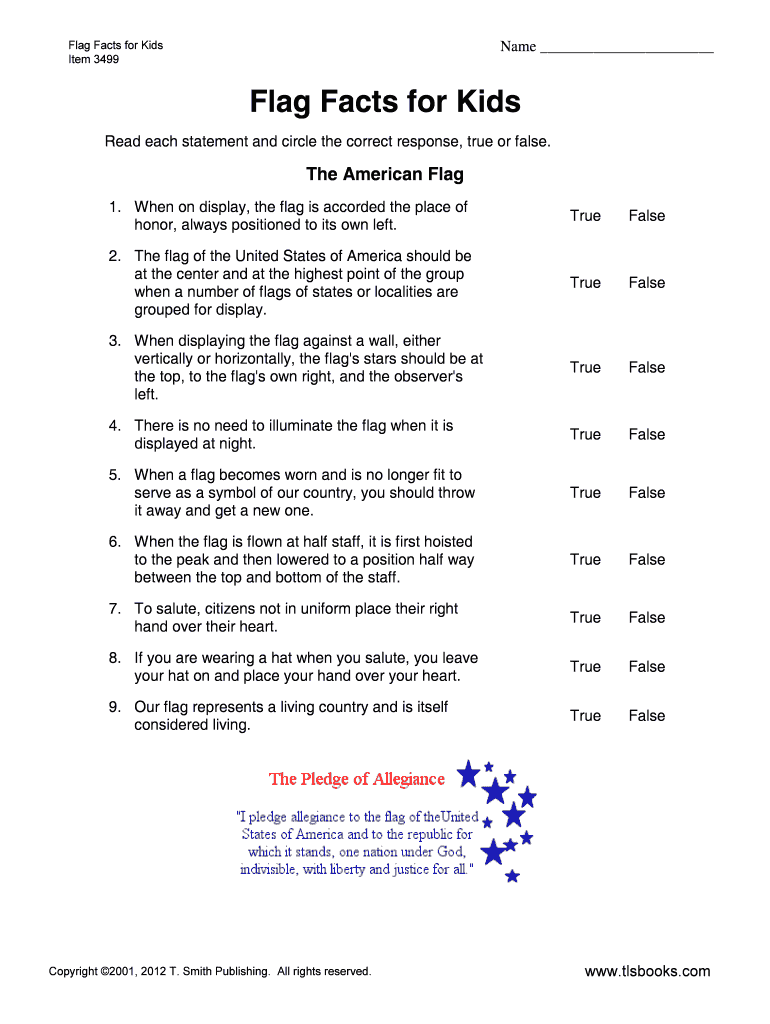 Fillable Online Flag Facts for Kids Fax Email Print - pdfFiller