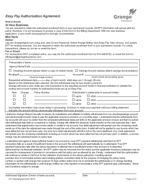 Fillable Online Easy Pay Authorization Agreement Guidelines Fax Email ...