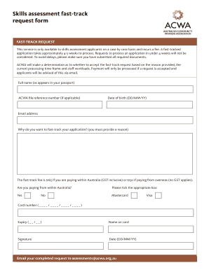 Fillable Online Skills assessment fast-track Fax Email Print - pdfFiller