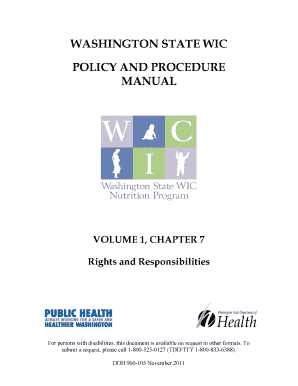 Fillable Online Volume 1 Washington State WIC Manual Fax Email Print ...