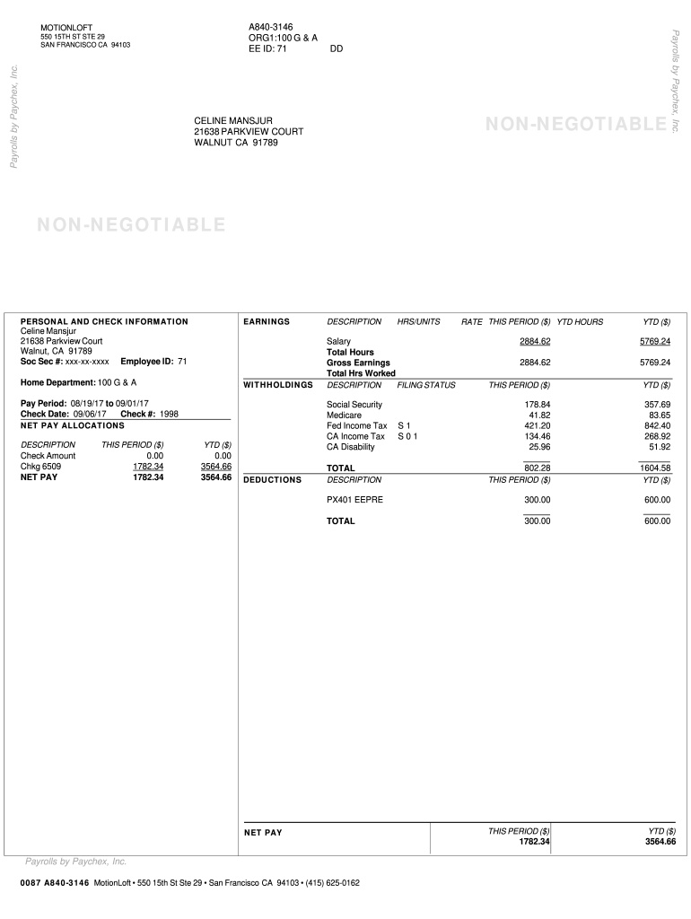 Payrolls By Paychex Inc Fill Out Sign Online DocHub