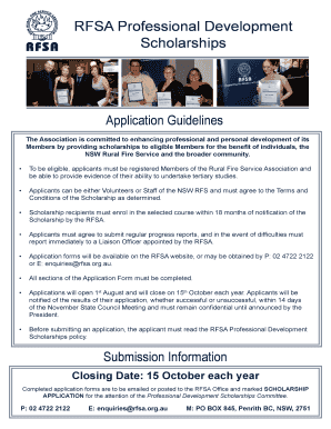 Fillable Online RFSA Professional Development Fax Email Print - pdfFiller