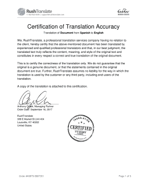 Fillable Online Translation of Document from Spanish to English Fax ...