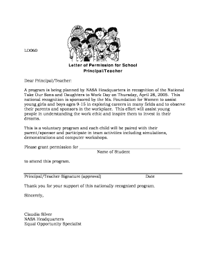 Fillable Online Letter of Permission for School Fax Email Print - pdfFiller