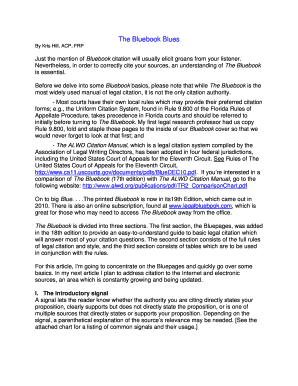 Fillable Online The Bluebook Blues Fax Email Print - pdfFiller