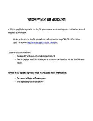 Fillable Online VENDOR PAYMENT SELF VERIFICATION Fax Email Print ...
