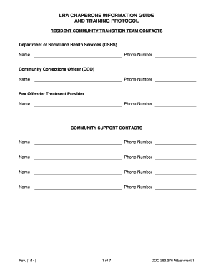Fillable Online LRA CHAPERONE INFORMATION GUIDE Fax Email Print - pdfFiller