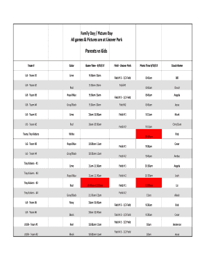 Fillable Online Family Day / Picture Day Fax Email Print - pdfFiller